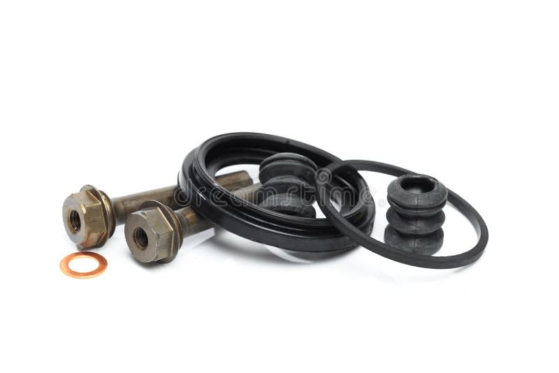 Brake Caliper Guides Isolated on White Background Stock Photo - Image ...