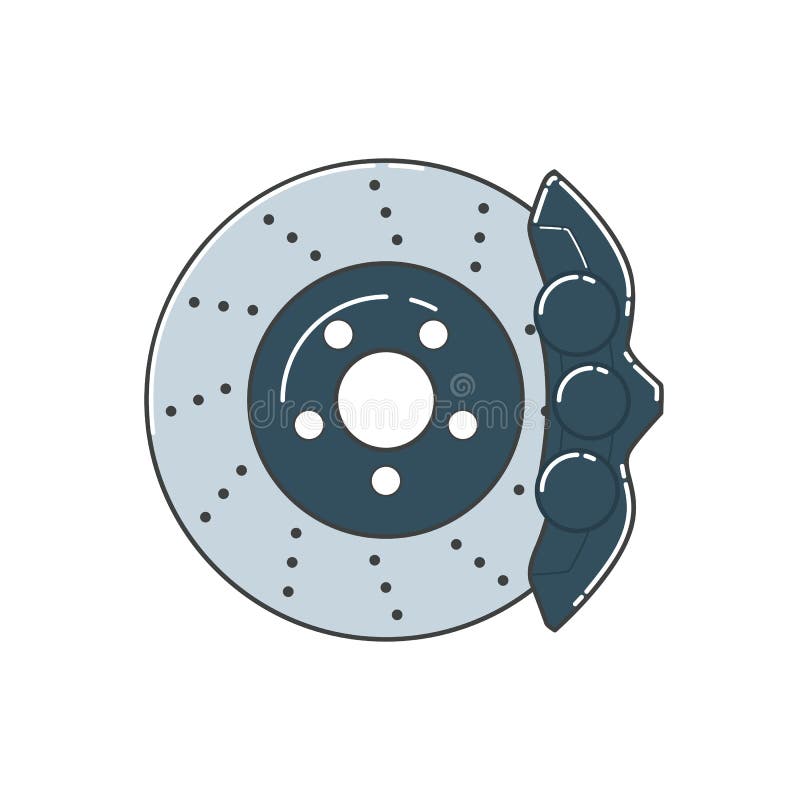 Brake Disc with Caliper stock vector. Illustration of system - 106763315
