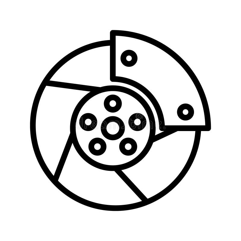 Automobile Disc Brake, Brake Block Of Car Wheel Icon Stock Vector ...