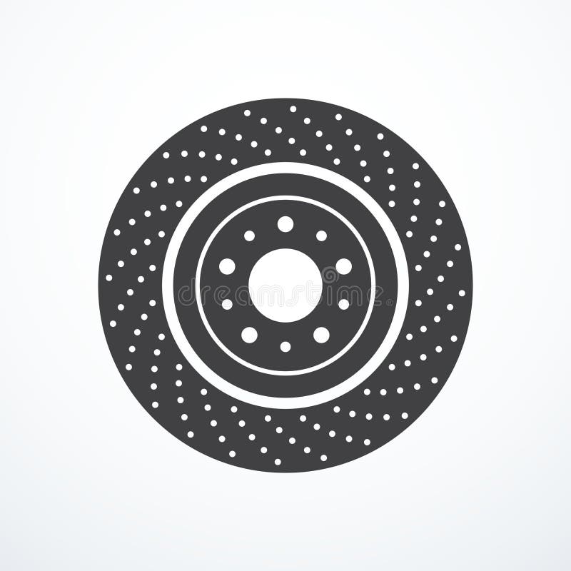 Brake Disc, Brake Drum and Brake Pads. Brake Parts Icons Stock Vector ...