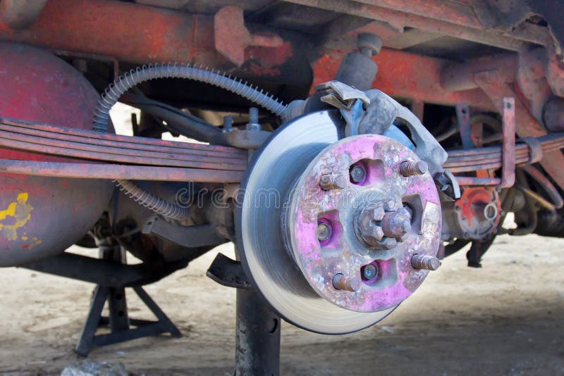 Brake Disc and Leaf Spring of Old Car Stock Image - Image of disc, axle ...