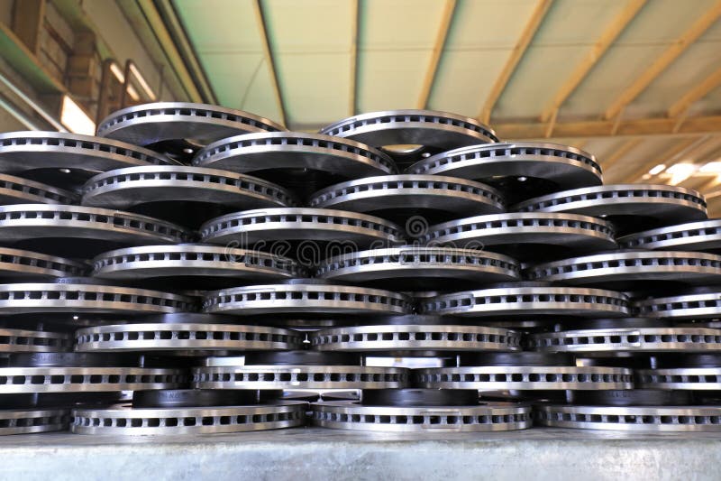 Brake Disc on the Production Line Stock Photo - Image of manufacturing ...