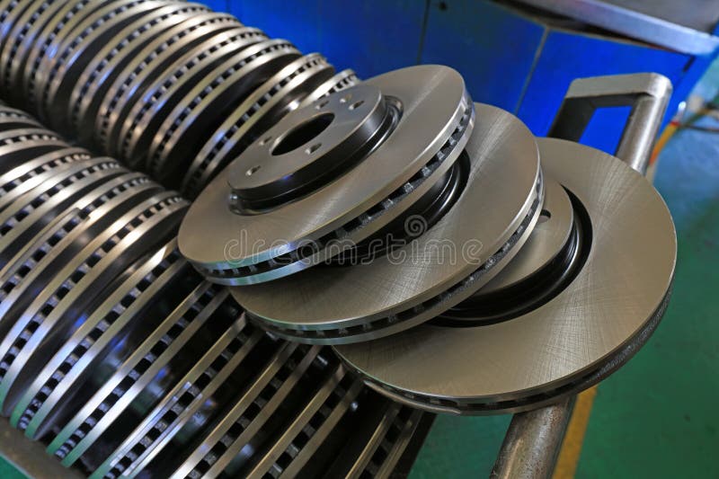 Brake Disc on the Production Line Stock Image - Image of parts ...