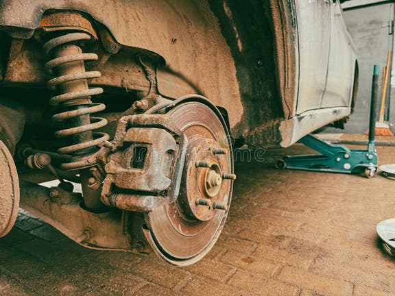 A Brake Disc on a Removed Car Wheel Stock Image - Image of wheel ...