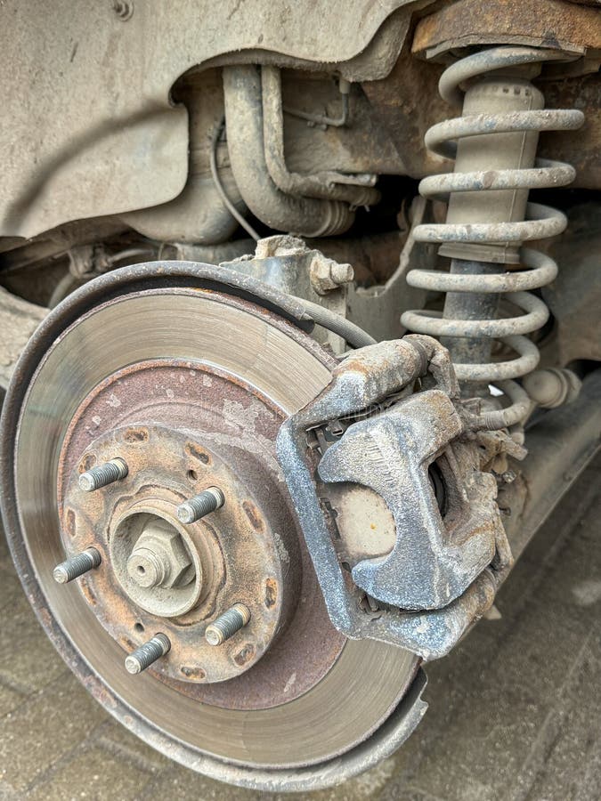 A Brake Disc on a Removed Car Wheel Stock Image - Image of replace ...