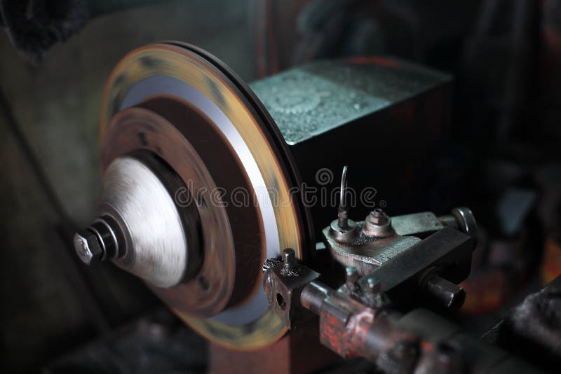 Brake Disc Repaired by Machine Stock Image - Image of servicing, silver ...