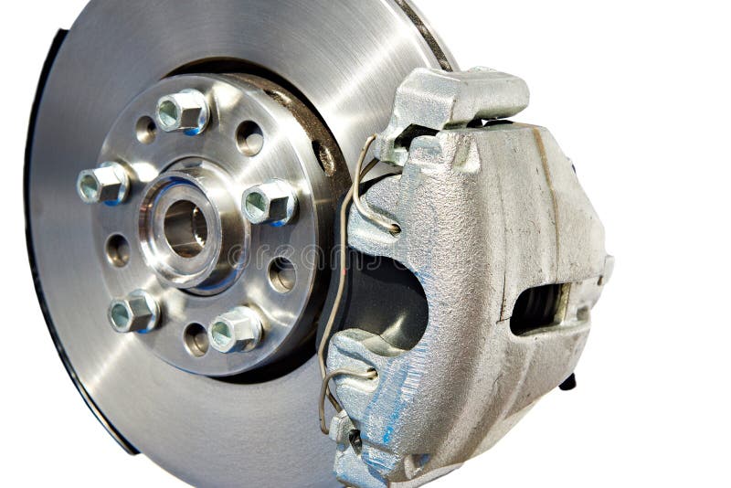 Brake Disc and Support with Pads Isolated Stock Photo - Image of ...