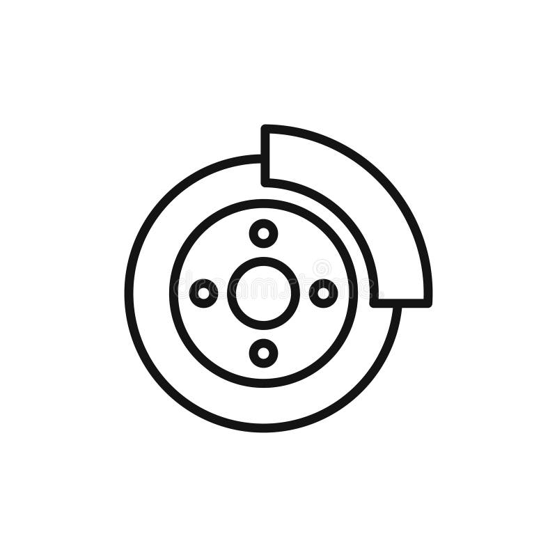 Brake Discs Icon Symbol on White Background Stock Vector - Illustration ...