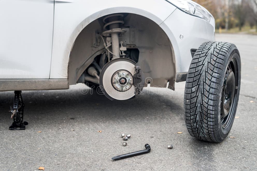 Brake Disk of a Car with Broken Wheel Stock Image - Image of motor ...