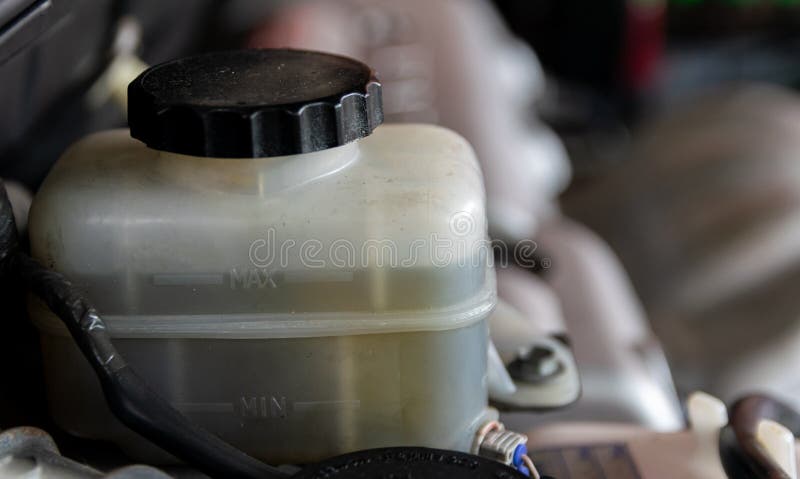 Brake Fluid Reservoir Oil Level in the Car Stock Image - Image of ...