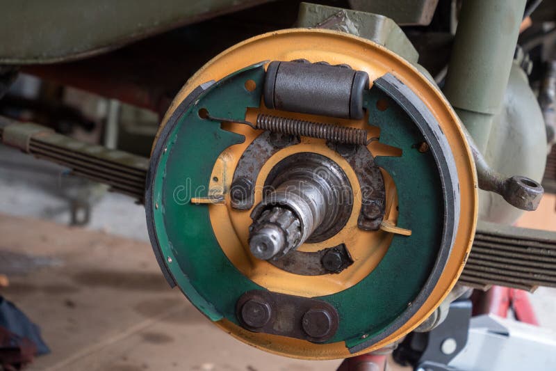 Brake Mechanism of Automobile Drum Brakes Stock Image - Image of ...