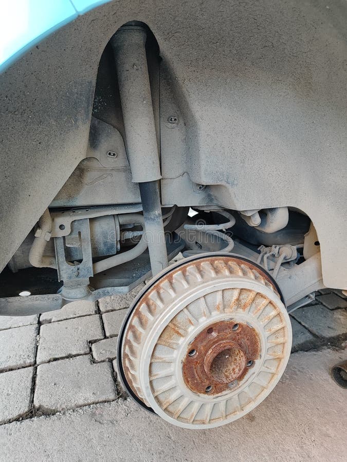 Brake Pad Replacement Process in Car Service Stock Image - Image of ...