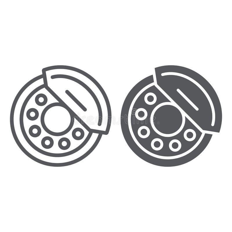 Brake Pads Line Icon, Auto and Part, Brake Shoe Sign, Vector Graphics ...