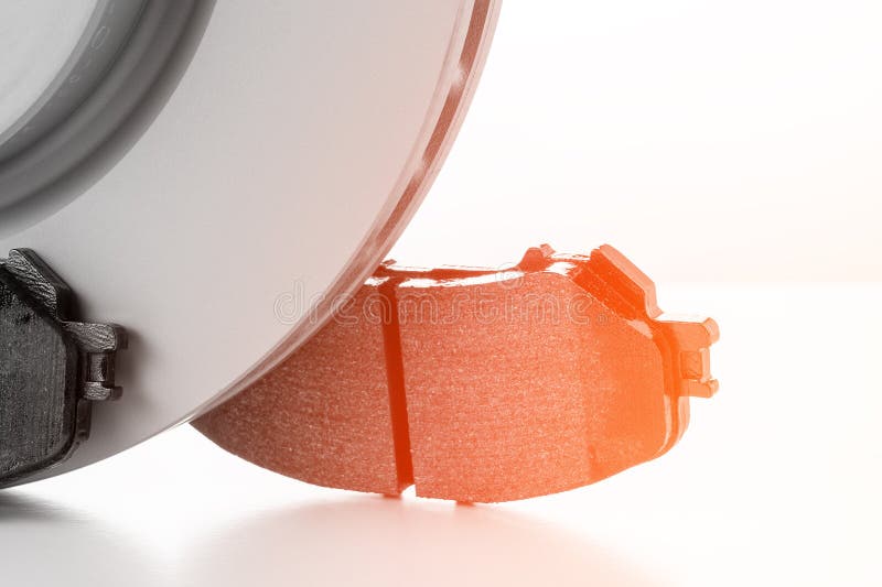 Brake Pads on White Background with Tinting Stock Photo - Image of ...
