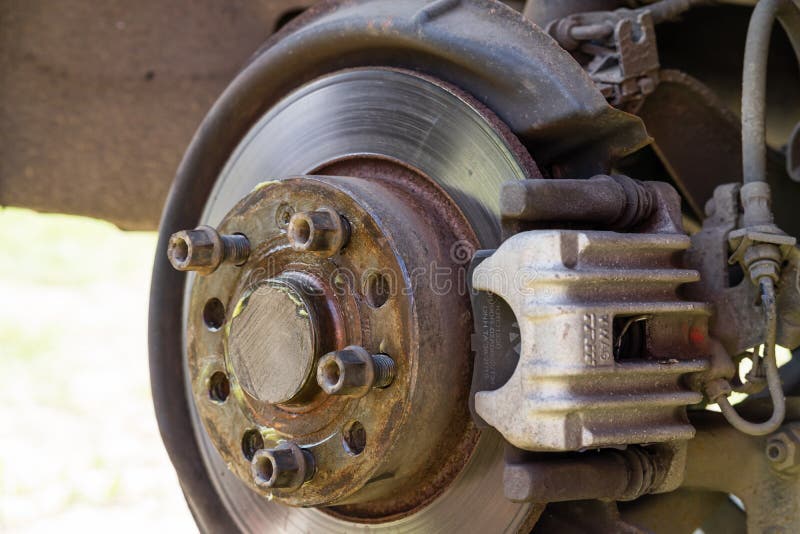 Brake System of an Old Car in Romania, Targoviste, 2021 Stock Image ...
