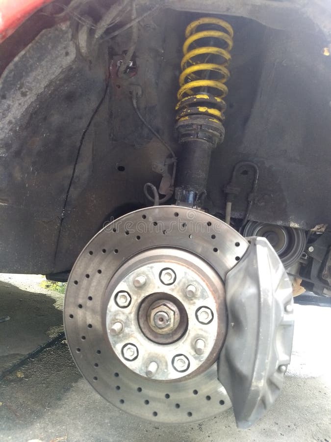Brake System with Shock Absorber and Suspension. Stock Photo - Image of ...