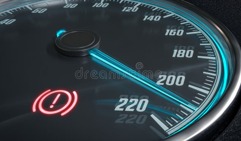 Brake System Warning Light in Car Dashboard. 3D Rendered Illustration ...