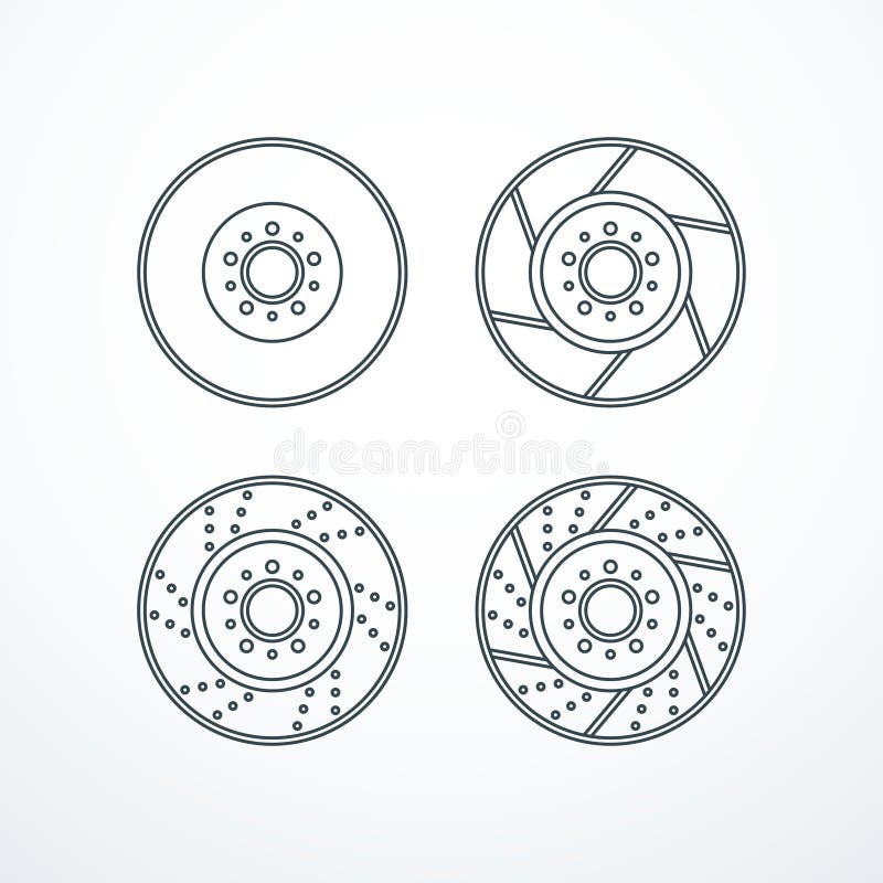 Car Brake Disc Icon Set. Vector Illustration Stock Vector ...