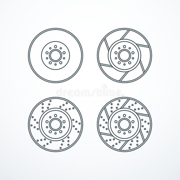 Car Brake Disc Icon Set. Vector Illustration Stock Vector ...