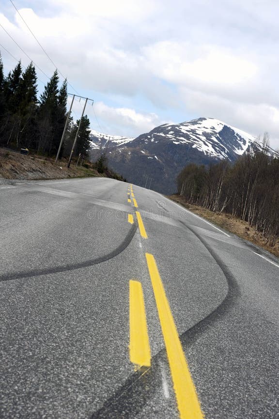 Braking Marks stock image. Image of gray, landscape, skidmarks - 15772631