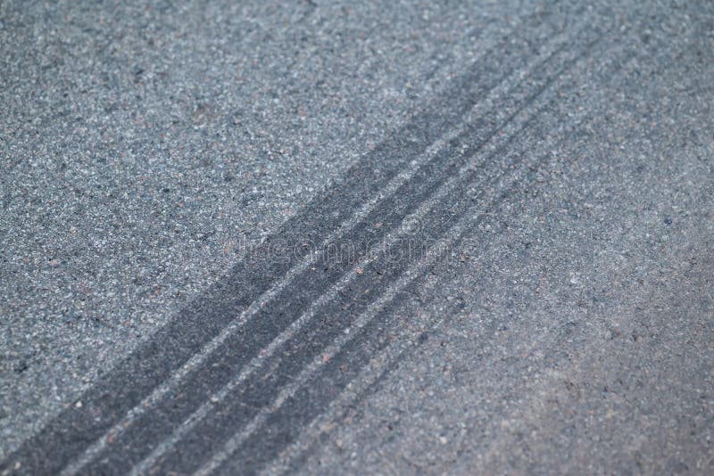 Braking Trace on Asphalt Road Stock Photo - Image of tire, transport ...