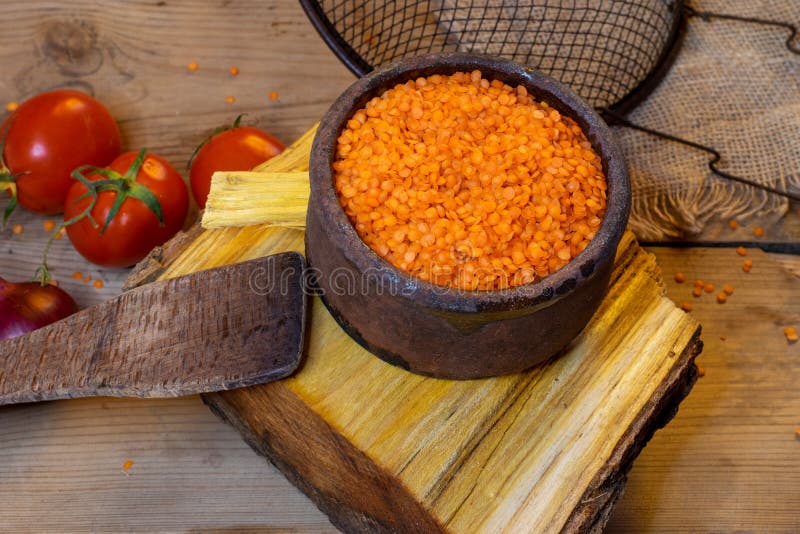 Bram with Yellow Lentils, Shelled, Split Lentils Stock Image - Image of ...