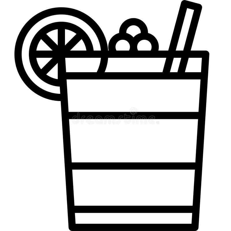 Bramble Cocktail Icon, Alcoholic Mixed Drink Vector Stock Vector ...