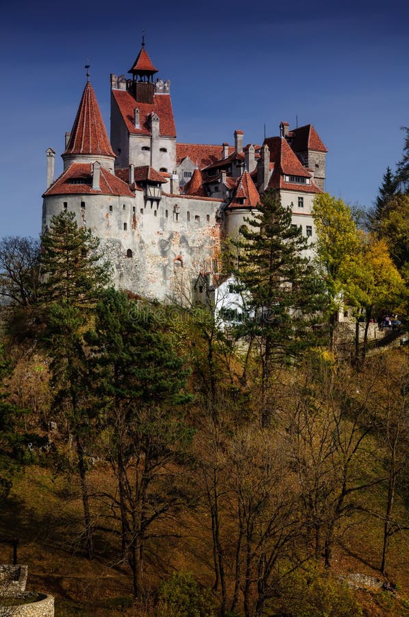 Bran Castle in Autumn Landscape Stock Image - Image of autumn, landmark ...