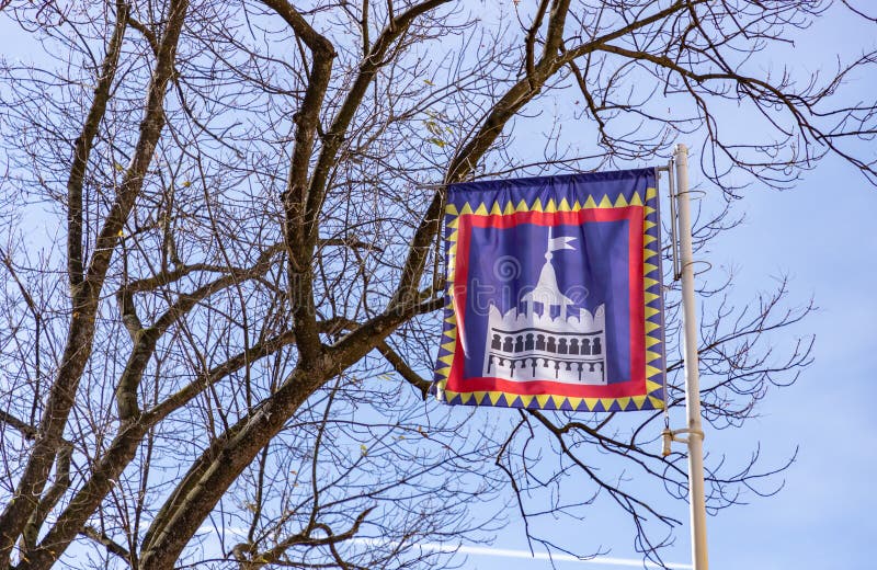 Bran Castle Flag stock photo. Image of transylvania - 264080260