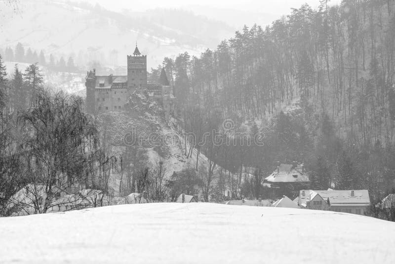 Bran Castle in Romania, Dracula Castle, Winter in Transylvania Stock ...