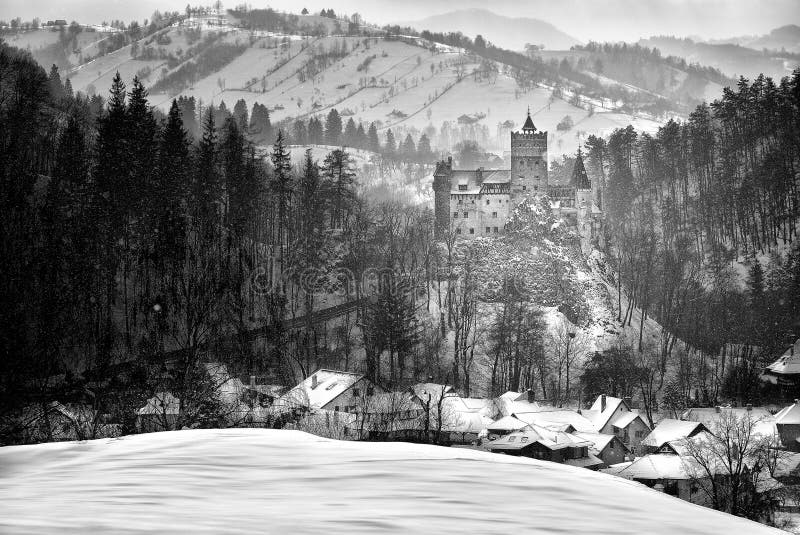Bran Castle in Romania, Dracula Castle, Winter in Transylvania Stock ...