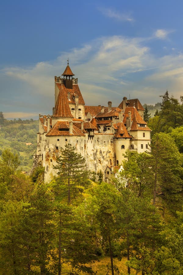 Bran Castle, Romania stock image. Image of classic, blue - 125552369