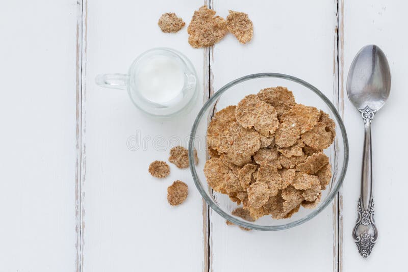 Bran Flakes - Healthy Breakfast Composition Stock Photo - Image of ...