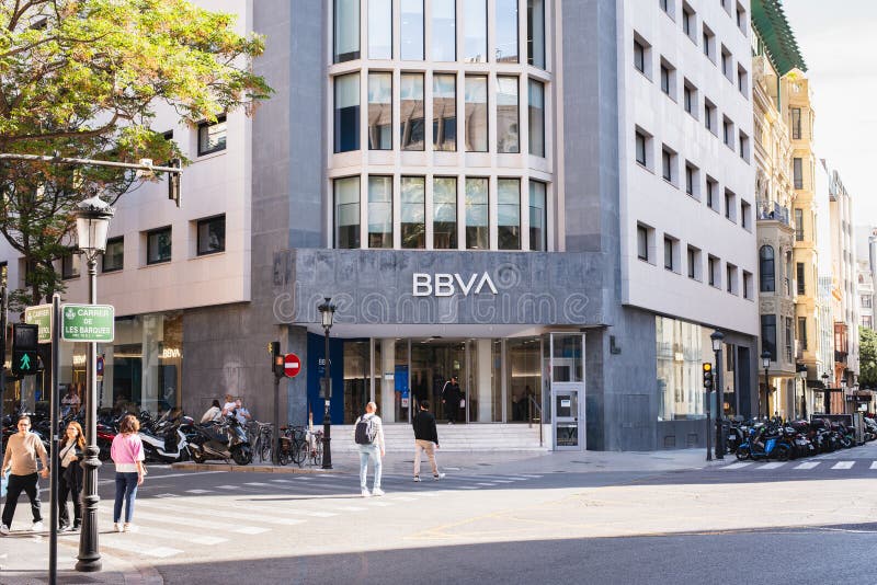 A Branch of BBVA, a Spanish Bank in Valencia, Spain Editorial Stock ...