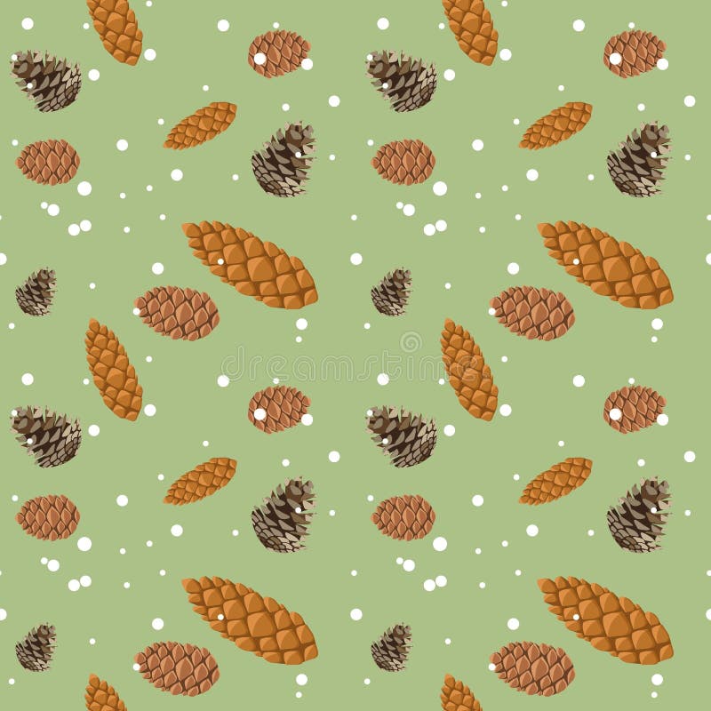 A Branch of a Christmas Tree with a Cone. Vector Color Graphics ...