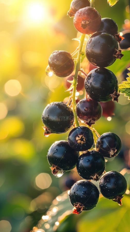 Cluster of Blackcurrant Berries Hanging from Tree Stock Image - Image ...