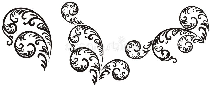 Ornate branch. stock vector. Illustration of carving - 28448661