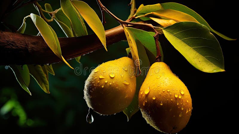 Branch falling mango fruit stock illustration. Illustration of color ...
