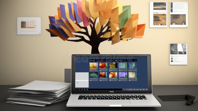 Branch file tree structure stock illustration. Illustration of ...