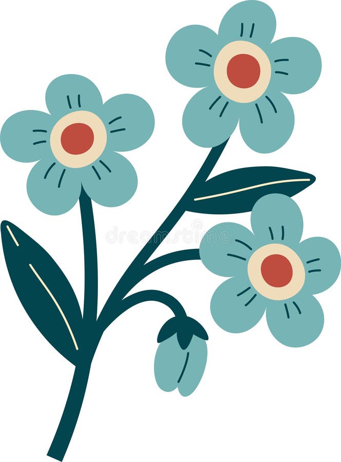 Branch with Flowers stock vector. Illustration of drawing - 307947798