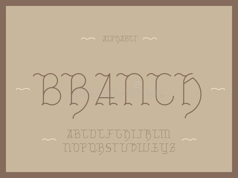 Branch Alphabet. Vector Letters. Stock Vector - Illustration of display ...