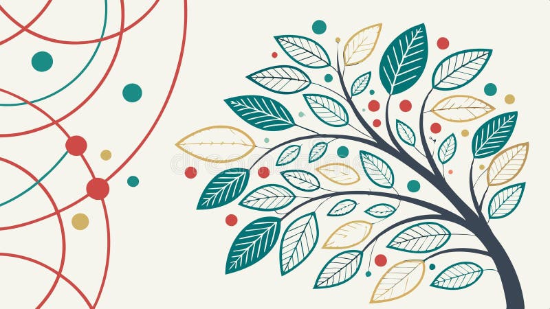 Branch with Geometric Leaves. Nature-inspired, Modern Design Vector ...