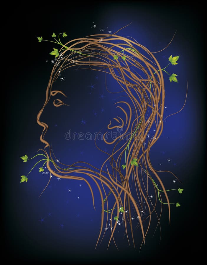 Branch head with leaves stock vector. Illustration of brown - 19699884