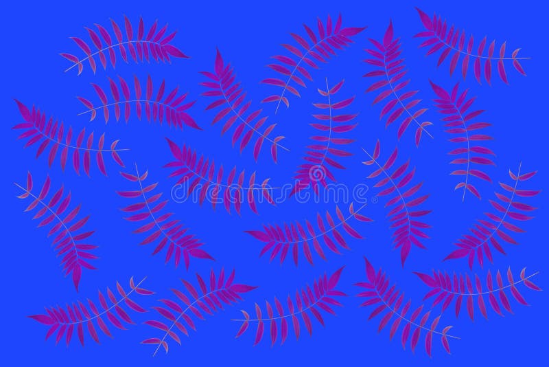 Branch with Leaves on a Blue Background. Vegetation and Botany Stock ...