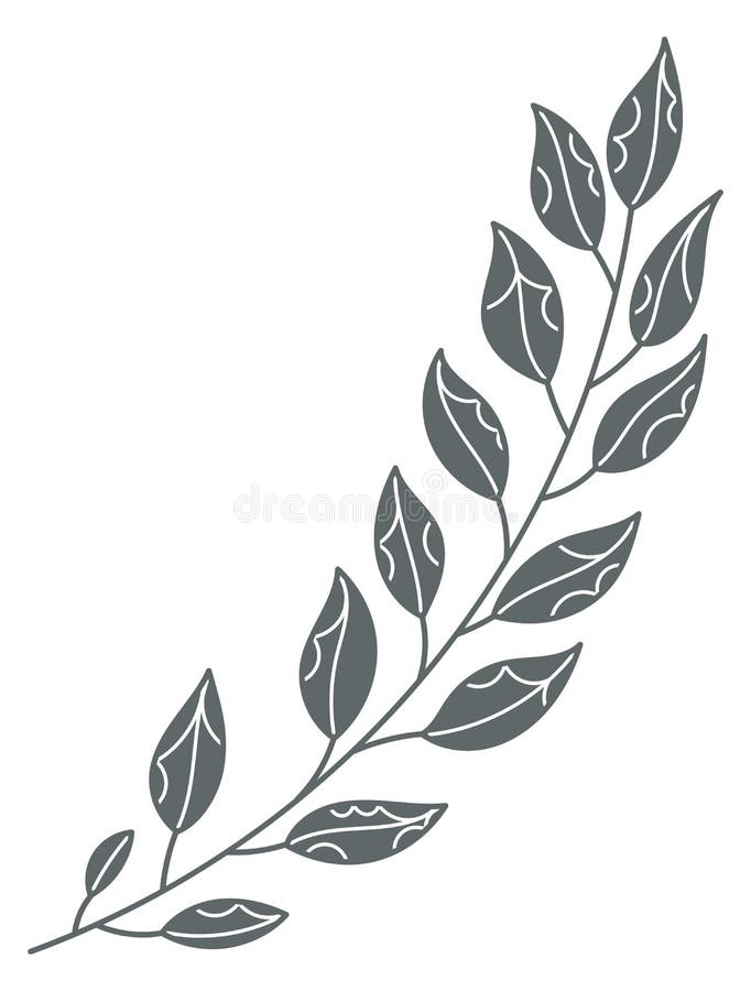 Branch with Leaves. Floral Pattern Design Element Stock Vector ...