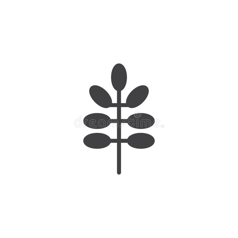 Branch with Leaves Vector Icon Stock Vector - Illustration of rowan ...