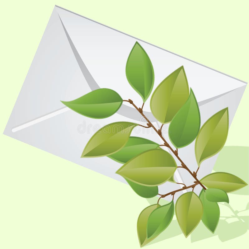 The Branch Lies on an Envelope. Stock Vector - Illustration of email ...