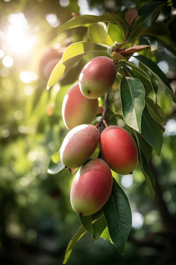 A Branch of Mango on Tree. Ai Generative Art Stock Illustration ...
