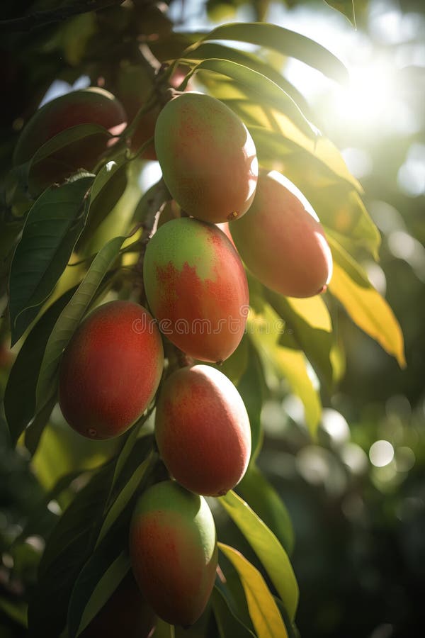 A Branch of Mango on Tree. Ai Generative Art Stock Illustration ...