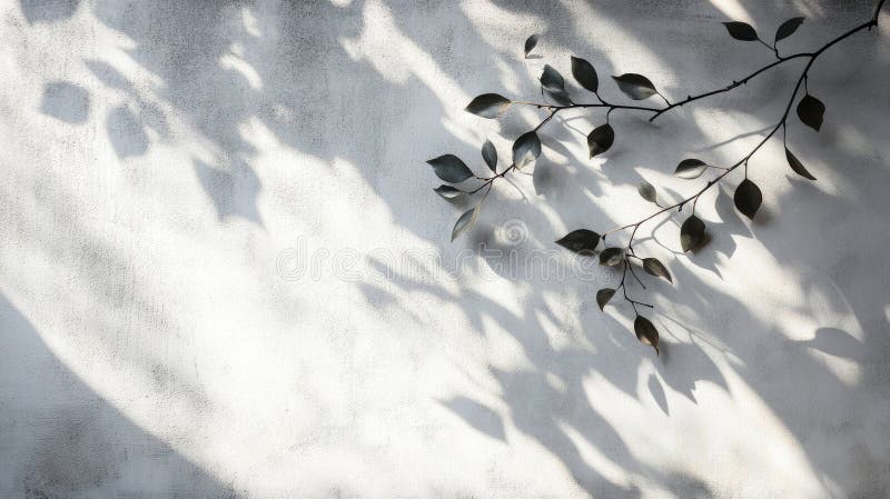 Branch Shadows on White Wall Stock Illustration - Illustration of ...